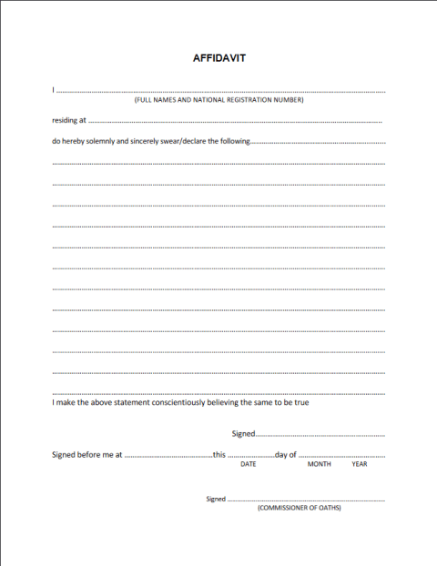 How to Get an Affidavit Form in Zimbabwe for Company Registration 2025 ...